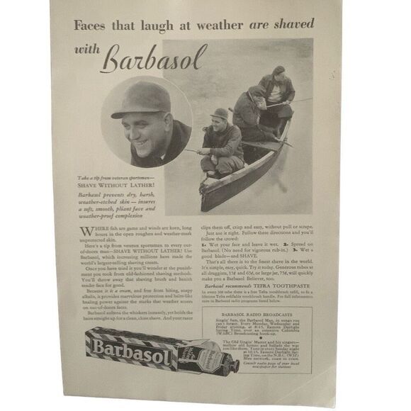 Barbasol | Accents | Vintage 932barbasol Shave Cream Laugh At Weather ...
